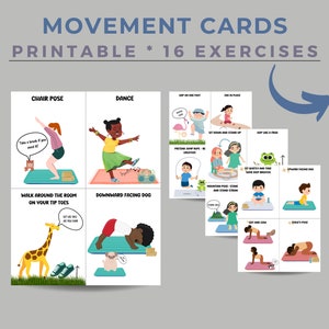 Movement Break Cards, Brain Break Activities, Exercise Cards for Kids ...