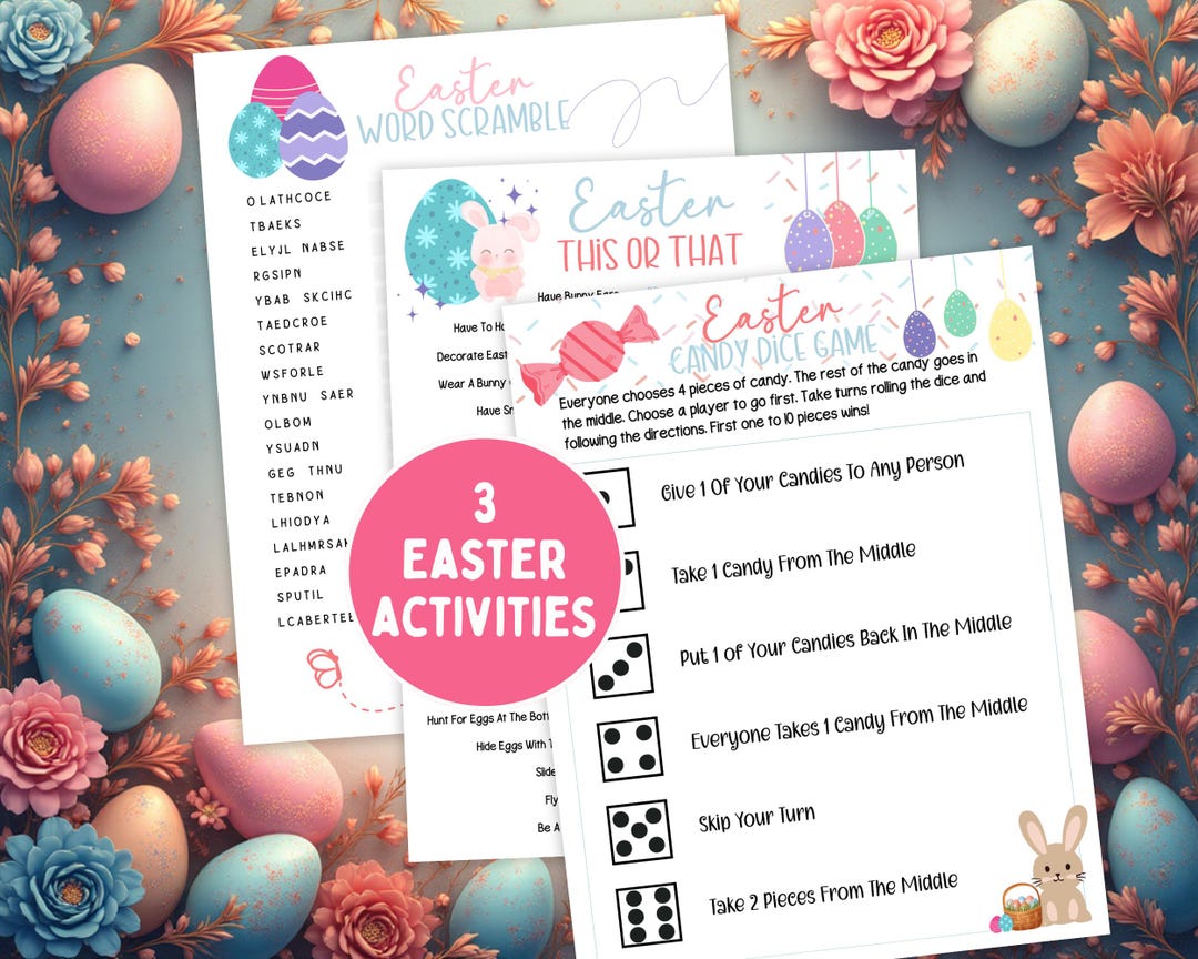 Easter Dice Games, Games for Kids, Candy Dice Game, Word Scramble, This ...