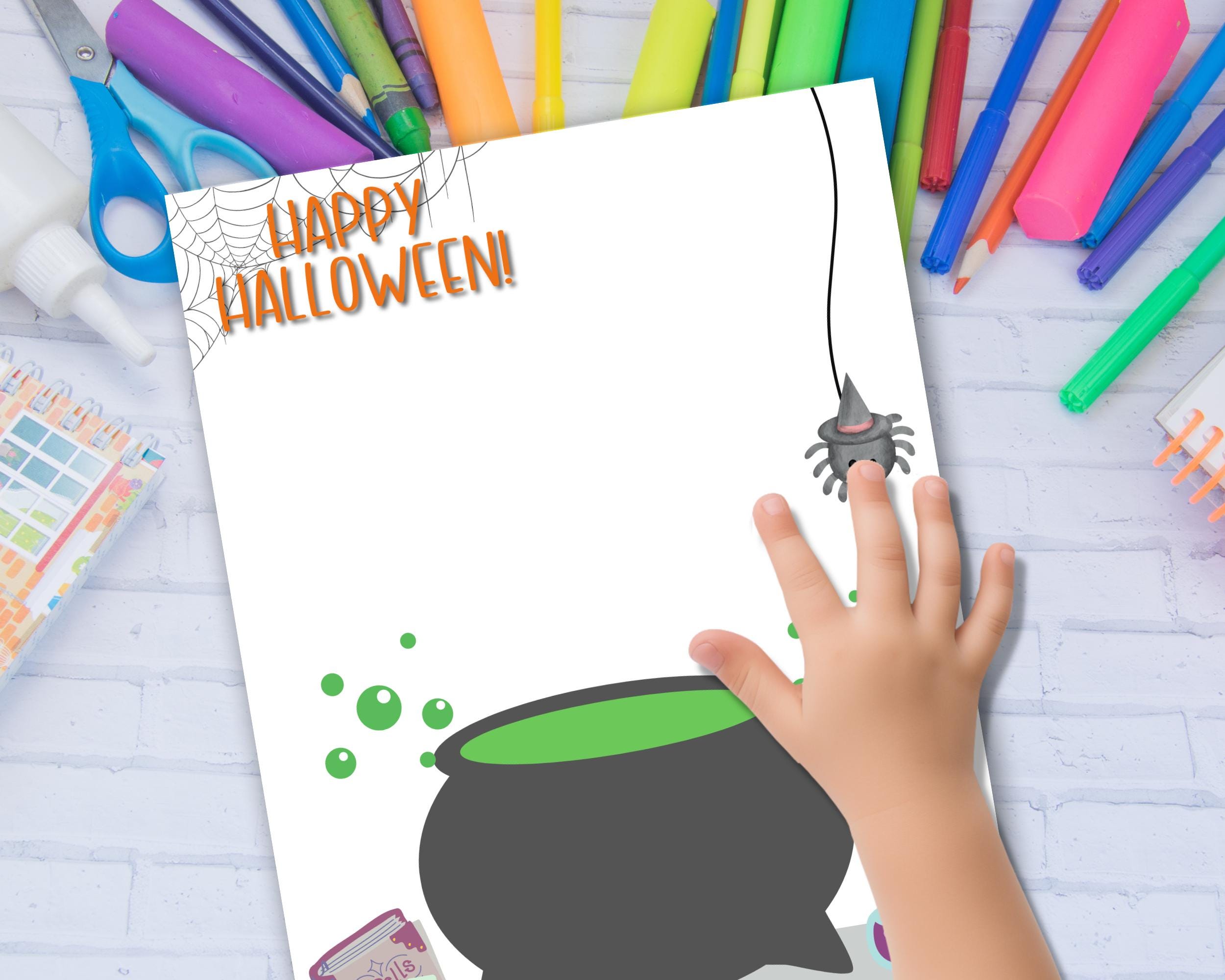 Halloween Handprint, Halloween DIY Craft for Kids, Halloween Cauldron ...