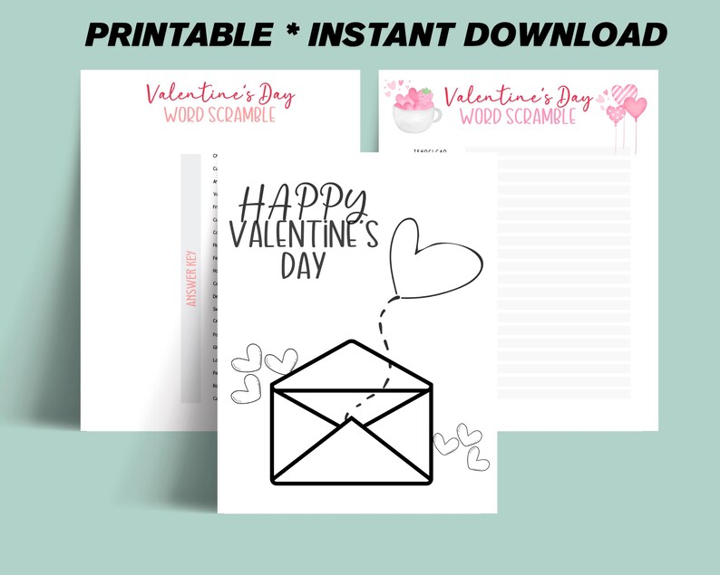 Valentine's Day Games, Roll A Love Bug, Word Scramble (PDF), Classroom ...