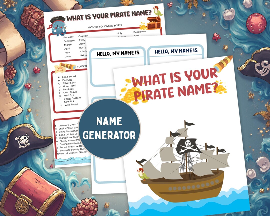 What is Your Pirate Name, Talk Like A Pirate Day, Pirate Birthday Decor ...