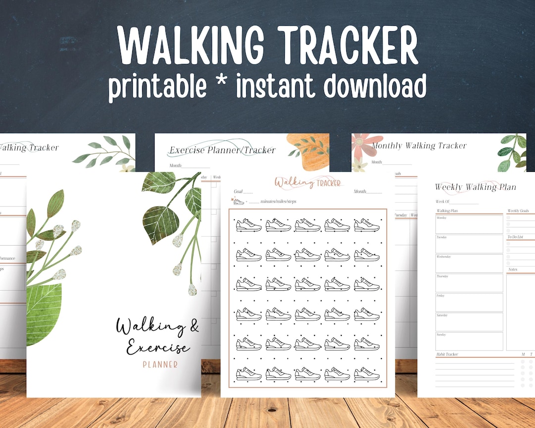 Walking Tracker Printable, Walking Challenge Printable, Monthly Walking ...