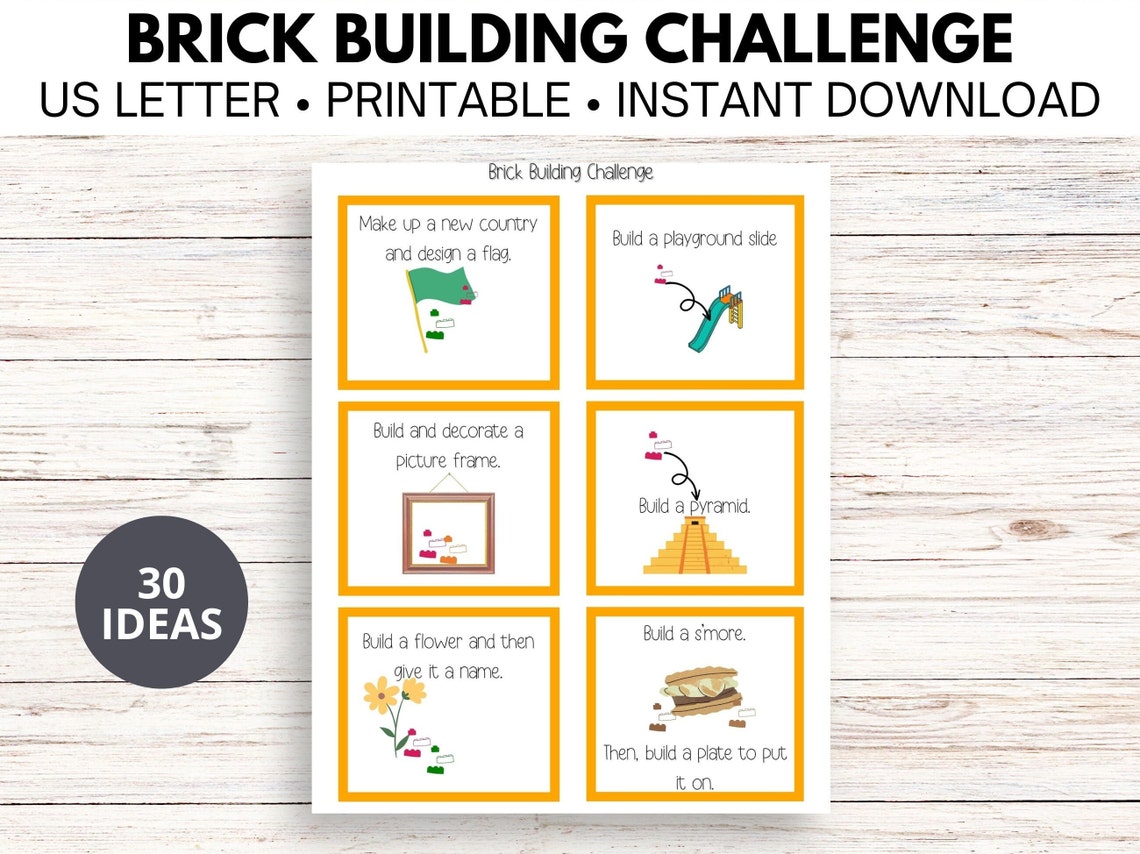 Building Blocks Cards,kids Building Block Ideas,brick Building ...