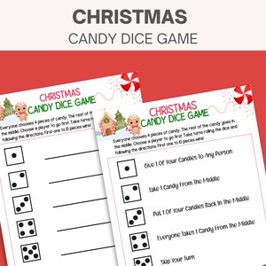 Christmas Dice Game, Christmas Candy Dice Game, Hot Chocolate Party ...
