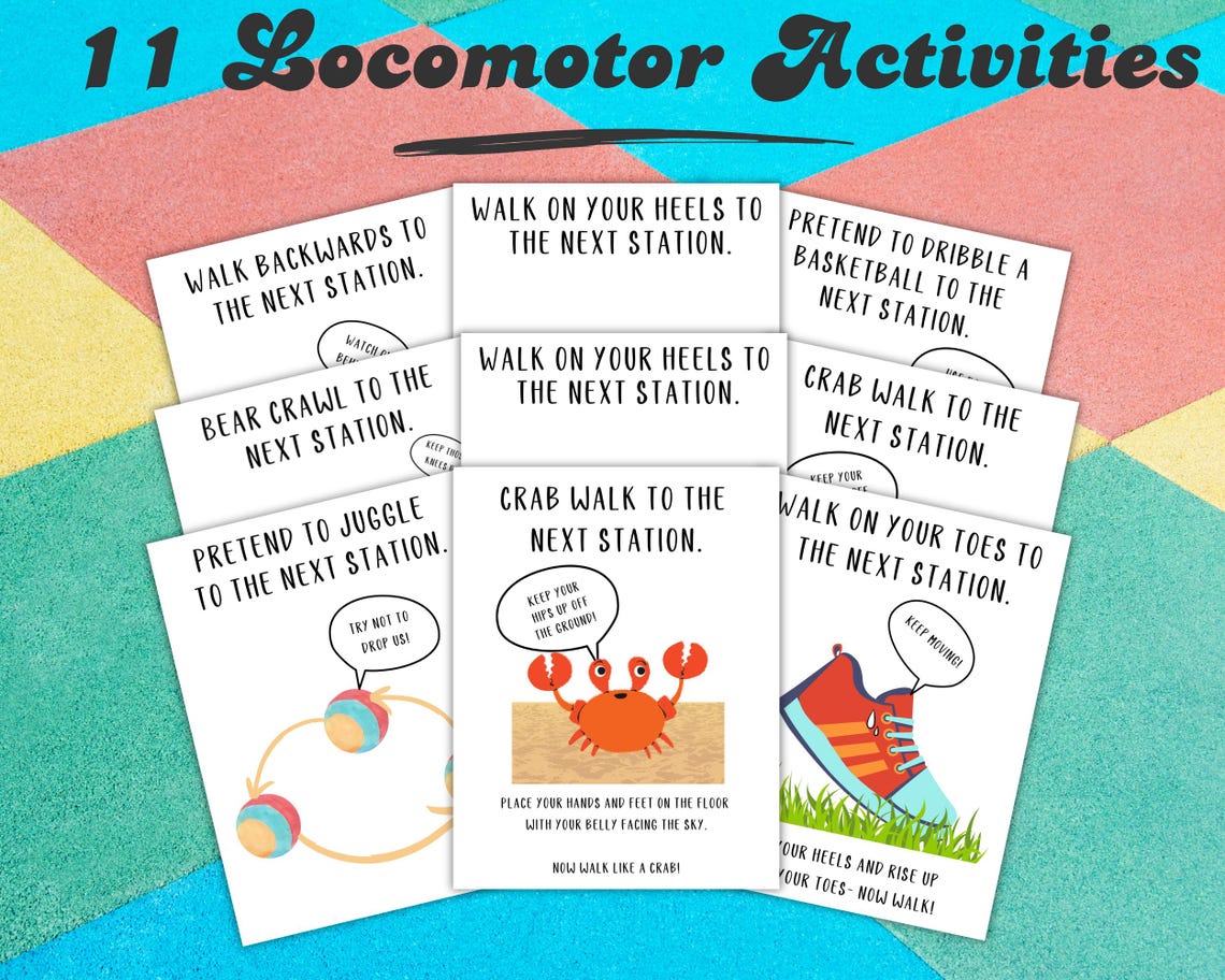 Physical Education Posters, PE Games, Movement Cards, Family Fitness ...