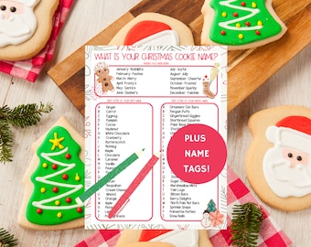 What's Your Cookie Name Game With Name Tags & Sign - Etsy