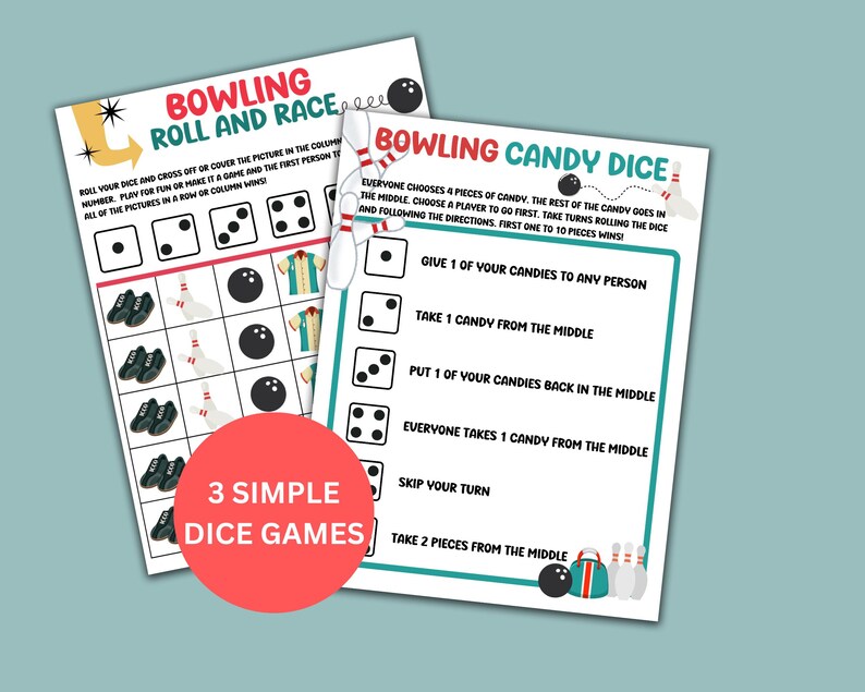 Bowling Party, Bowling Games, Dice Games for Kids, Bowling Birthday ...