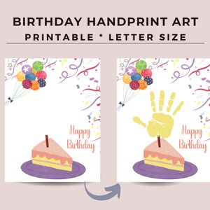 Happy Birthday Handprint Card, Birthday Card From Kids, Handprint Card ...