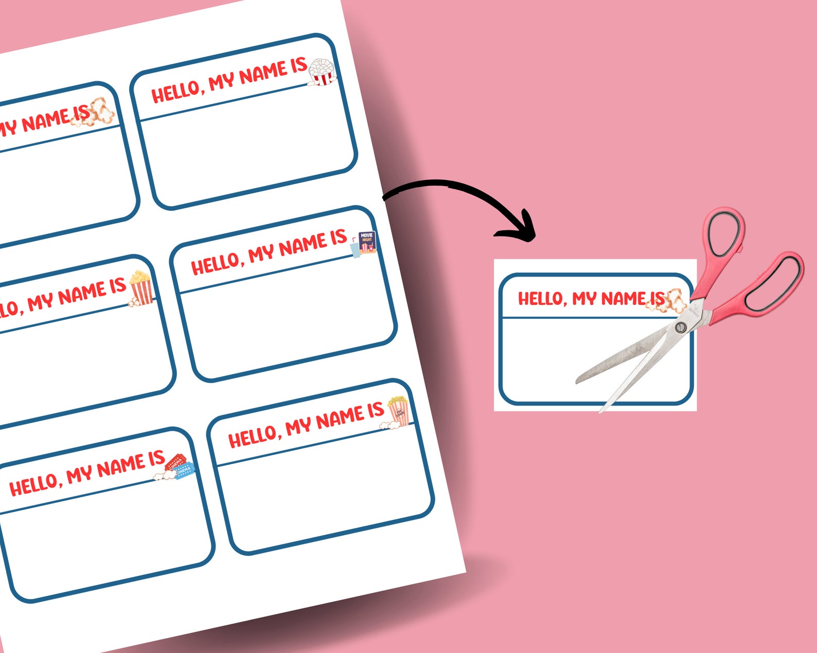 What's Your Popcorn Name, Family Movie Night, Movie Night Printable ...