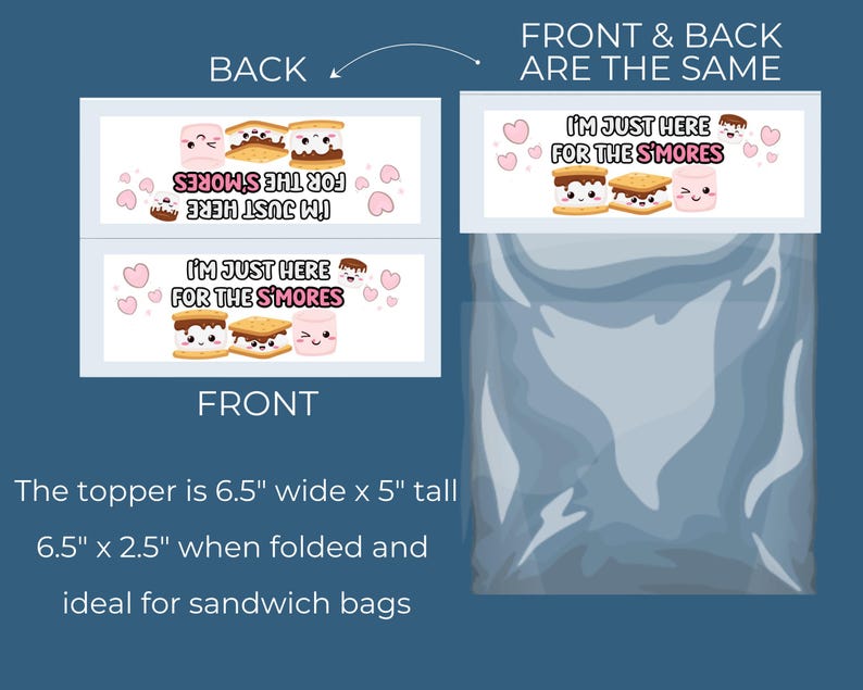 Smore Tags, Camping Treat Bag Topper, Printable S'more Treat Bag Topper ...