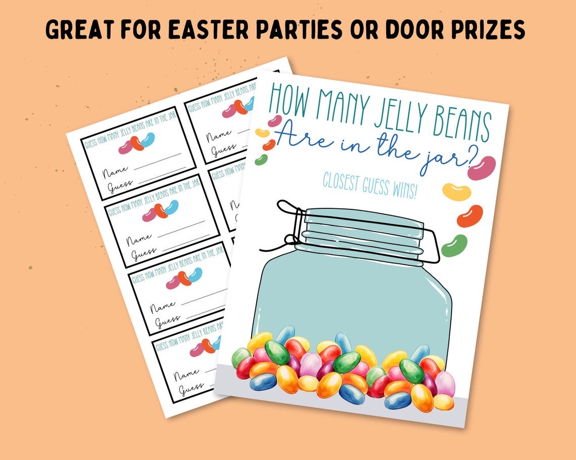 Guess How Many Jelly Beans, Guess How Many Jelly Beans Sign, Easter ...