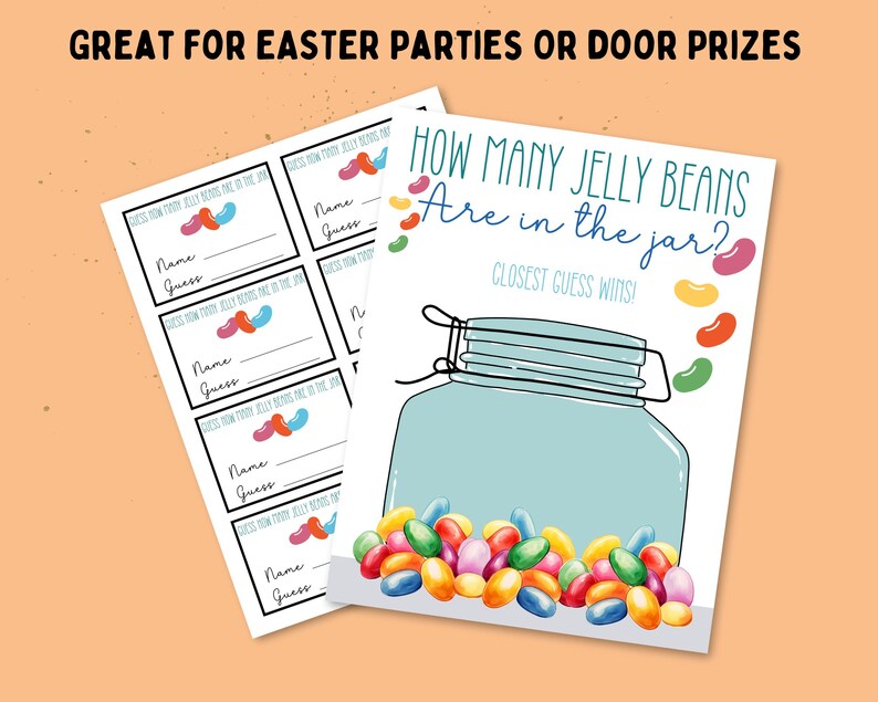 Guess How Many Jelly Beans, Guess How Many Jelly Beans Sign, Easter ...