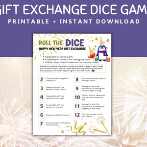 New Years Gift Exchange, Roll the Dice Gift Exchange, New Year's Eve ...
