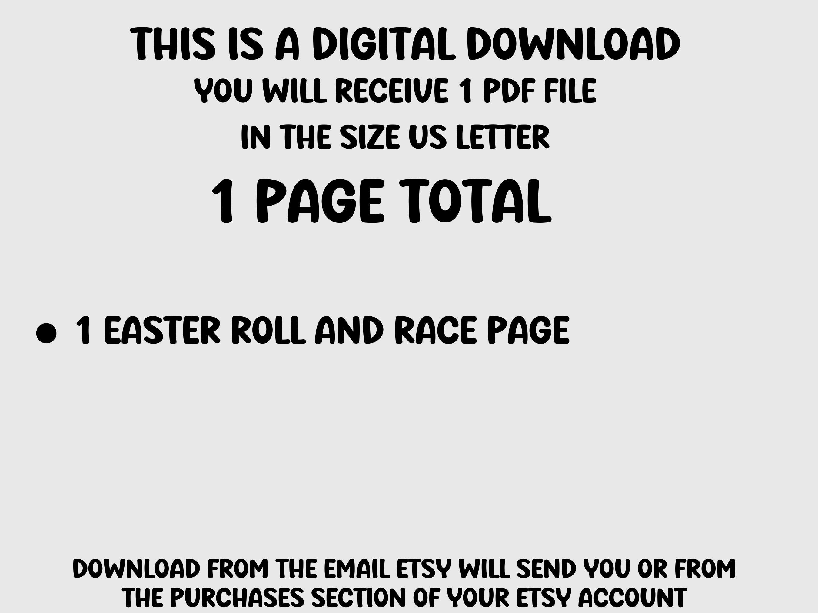 Easter Dice Game, Printable Roll and Race Game for Kids and Families ...