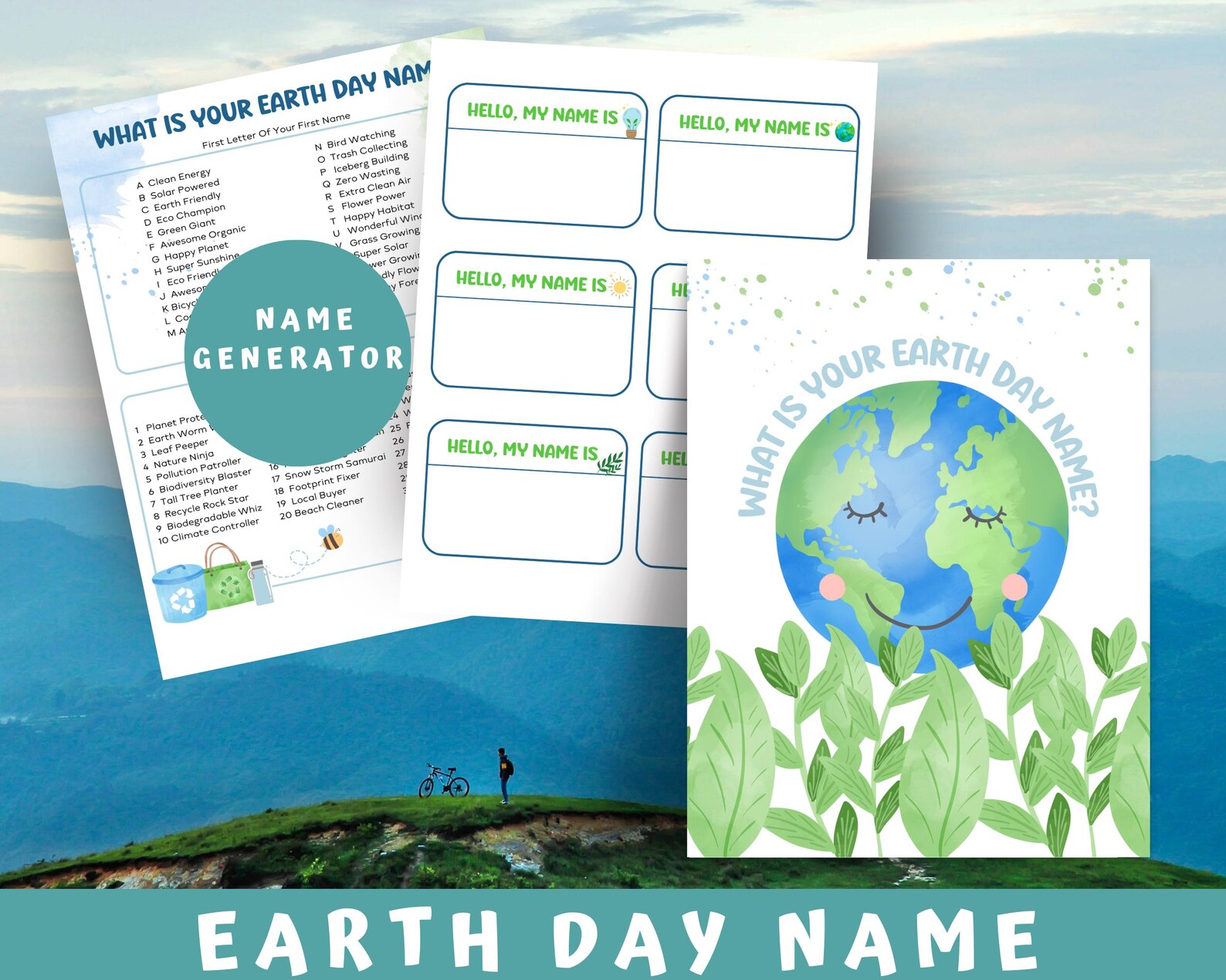 Earth Day Poster,earth Day Name Generator,earth Day Name Tags,earth Day ...