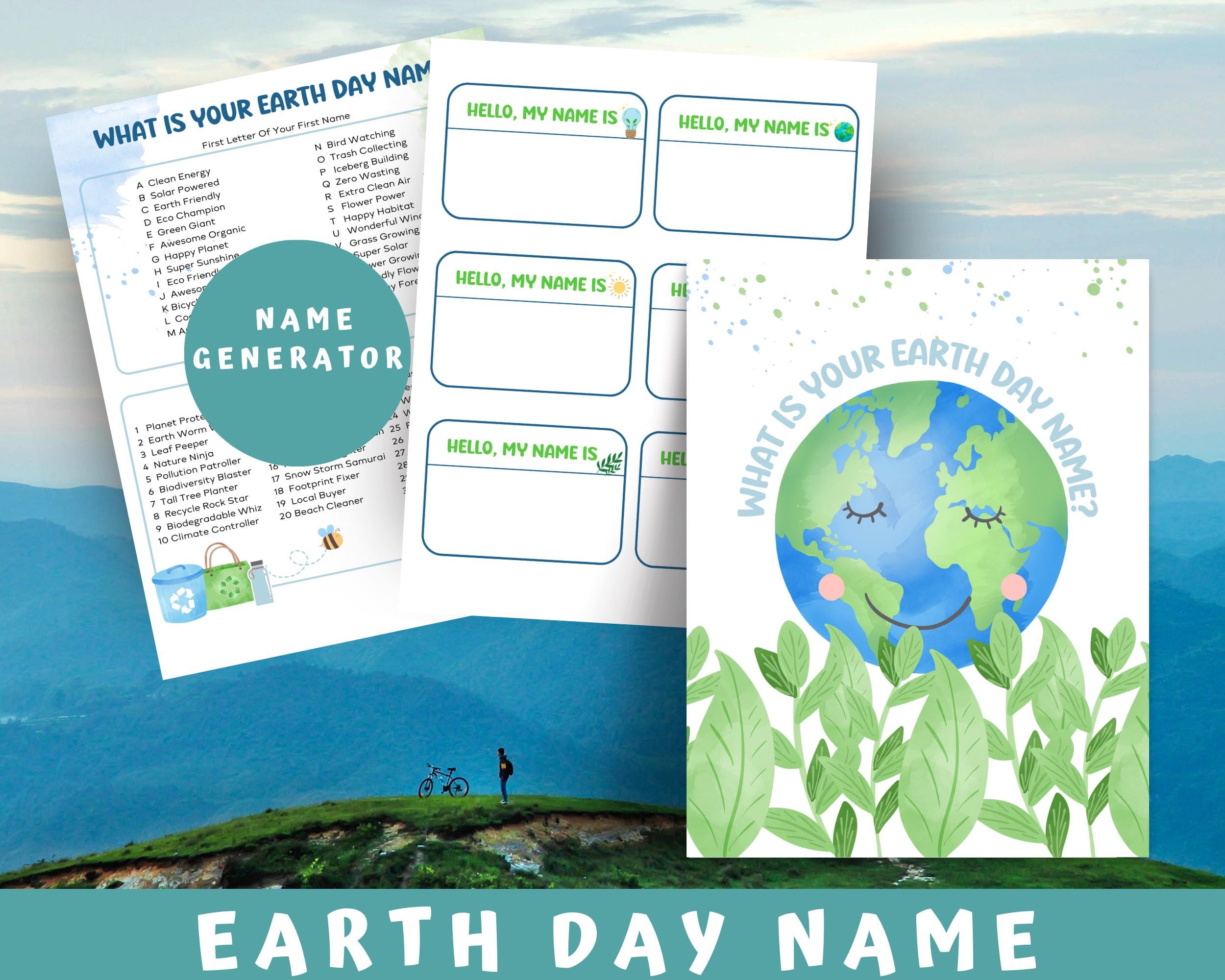 Earth Day Poster,earth Day Name Generator,earth Day Name Tags,earth Day ...