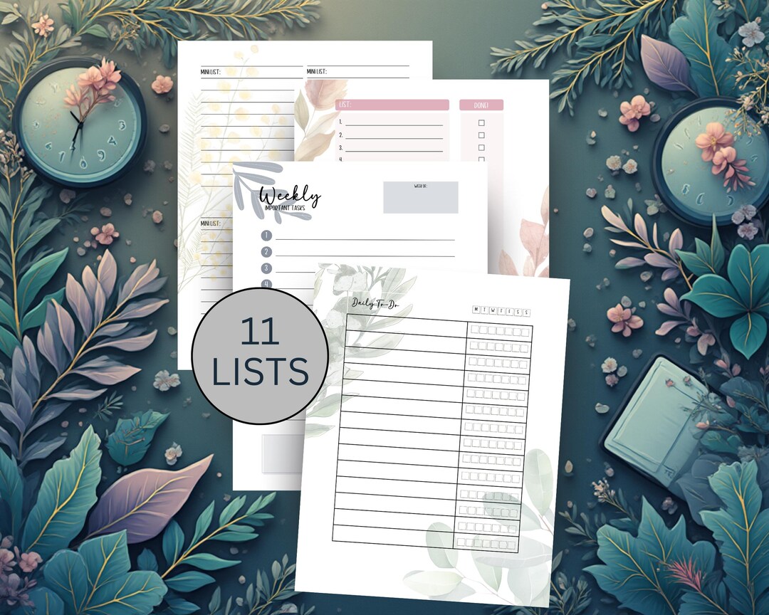 Printable to Do Lists Bundle, Checklists for Busy People, Task Lists ...