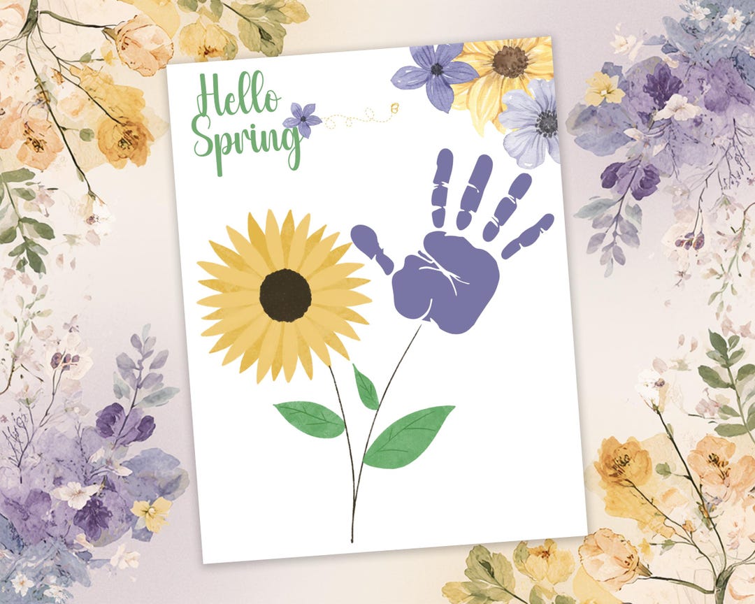 Spring Flower Handprint Art, Kids Craft (printable PDF), Preschool and ...