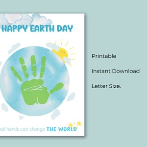 Earth Day Handprint,printable Earth Day Toddler Handprint,preschool ...