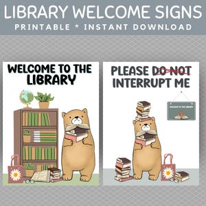 Welcome to the Library Sign, Library Door Sign, Children's Library ...