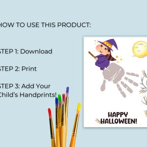 Halloween Handprint, Printable Witch Halloween Handprint Art for Kids ...
