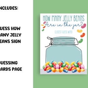 Guess How Many Jelly Beans, Guess How Many Jelly Beans Sign, Easter ...
