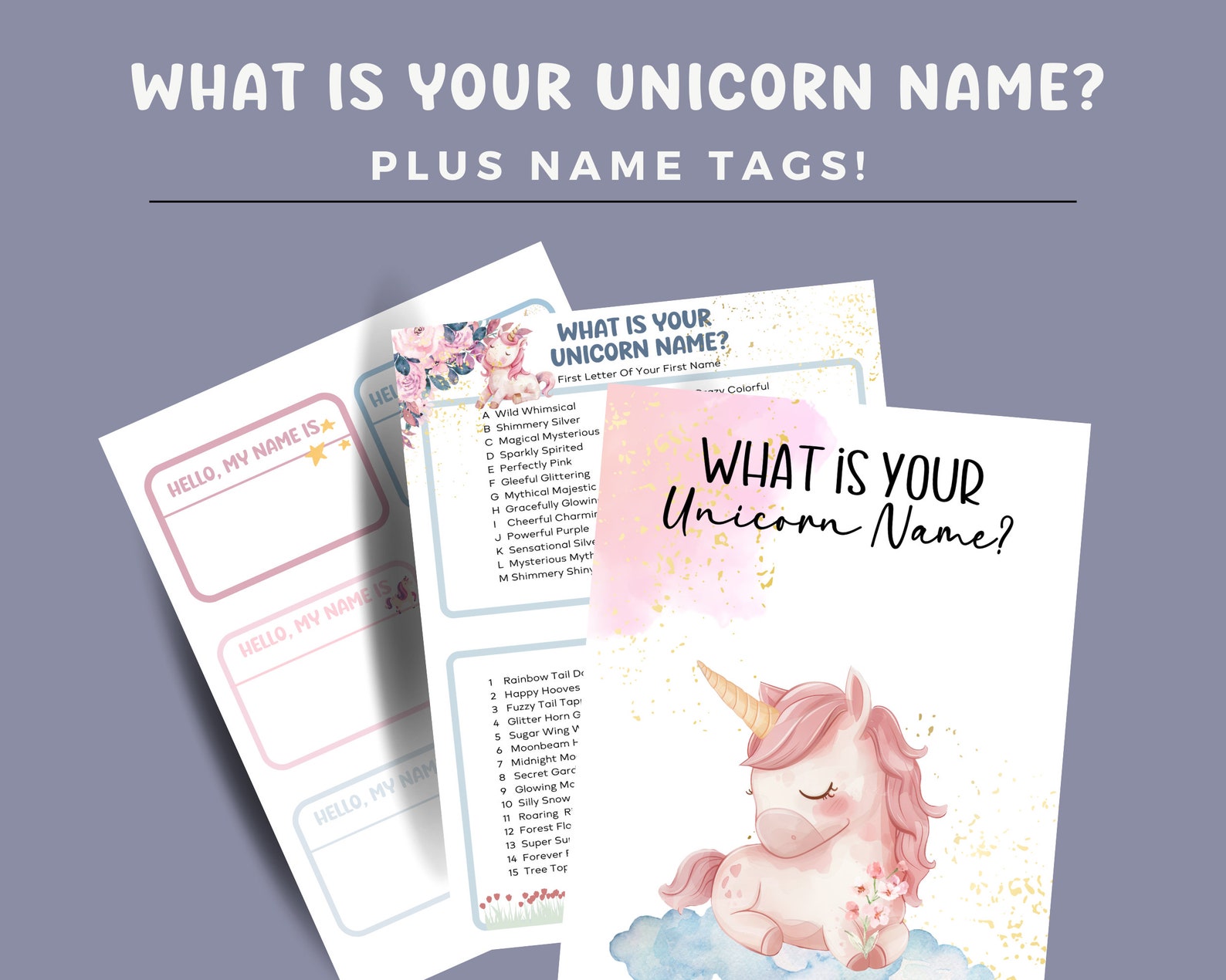 What is Your Unicorn Name, Unicorn Name Game, Unicorn Birthday, Unicorn ...