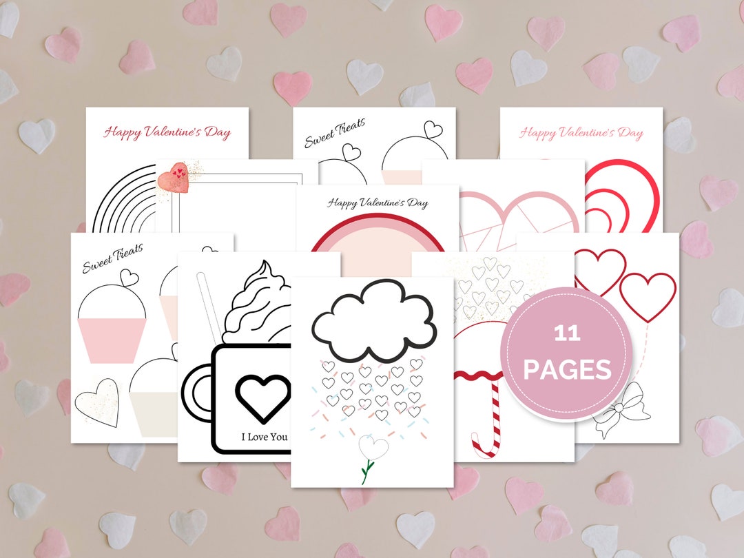 Valentine's Day Activity, Coloring Pages for Kids, Printable Valentine ...