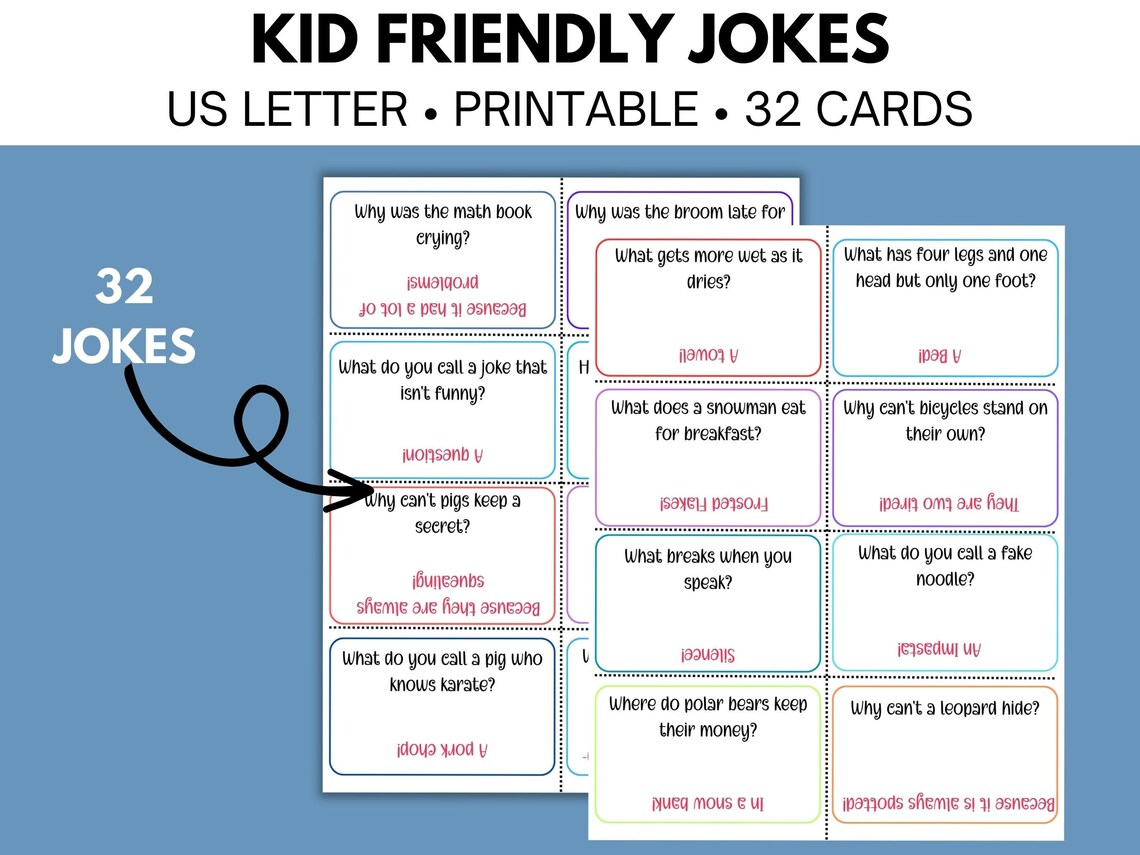 Lunch Notes for Kids Printable Lunchbox Notes Jokes and Fun - Etsy