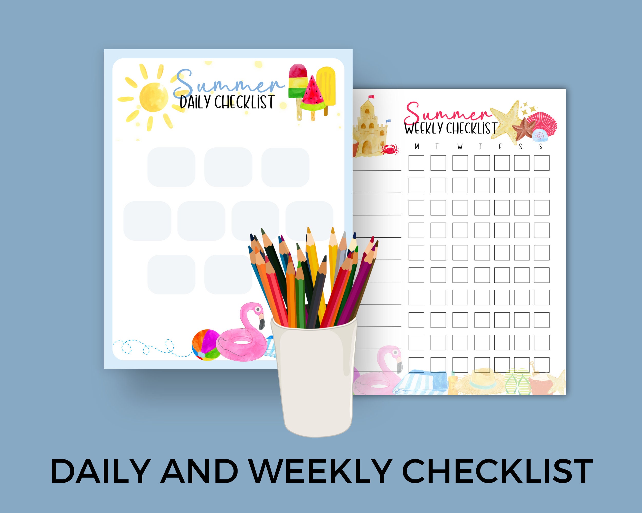 Summer Checklist Printable, Summer Daily Checklist, Summer Daily Task ...