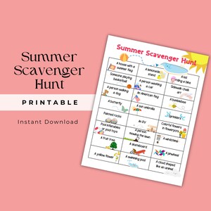 Summer Outdoor Scavenger Hunt, Backyard Scavenger Hunt, Fun Summer ...