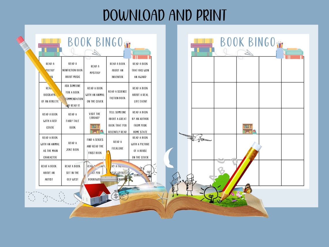 Book Bingo,reading Bingo, Reading Challenge,elementary School Reading ...