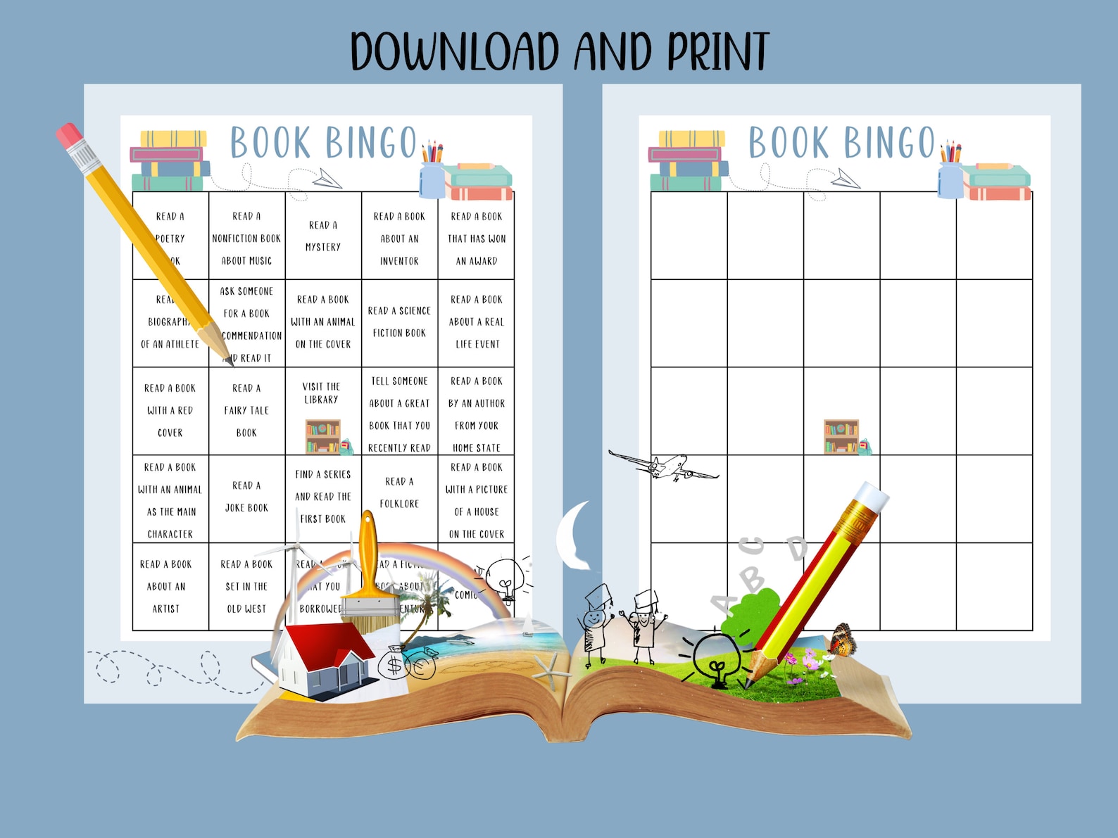 Book Bingo,reading Bingo, Reading Challenge,elementary School Reading ...