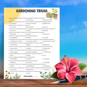 Garden Trivia, Garden Party Game, Icebreaker Game, Door Prize Trivia ...