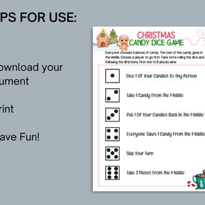 Christmas Dice Game, Christmas Candy Dice Game, Hot Chocolate Party ...