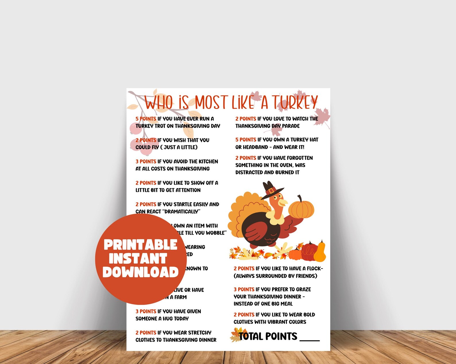 Thanksgiving Party Game, Who is Most Like A Turkey, Friendsgiving Party ...