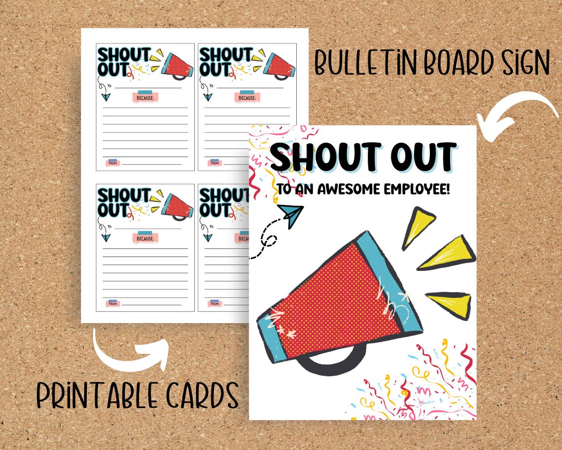 Employee Appreciation, Employee Recognition Shout Out Cards, Employee ...