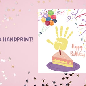 Happy Birthday Handprint Card, Birthday Card From Kids, Handprint Card ...