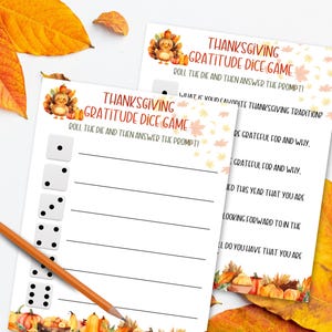Thanksgiving Gratitude Dice Game, Kid's Thanksgiving Activity ...