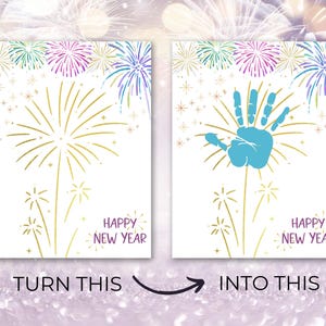 New Years Handprint Art, Sparkler Handprint Art, Happy New Year ...