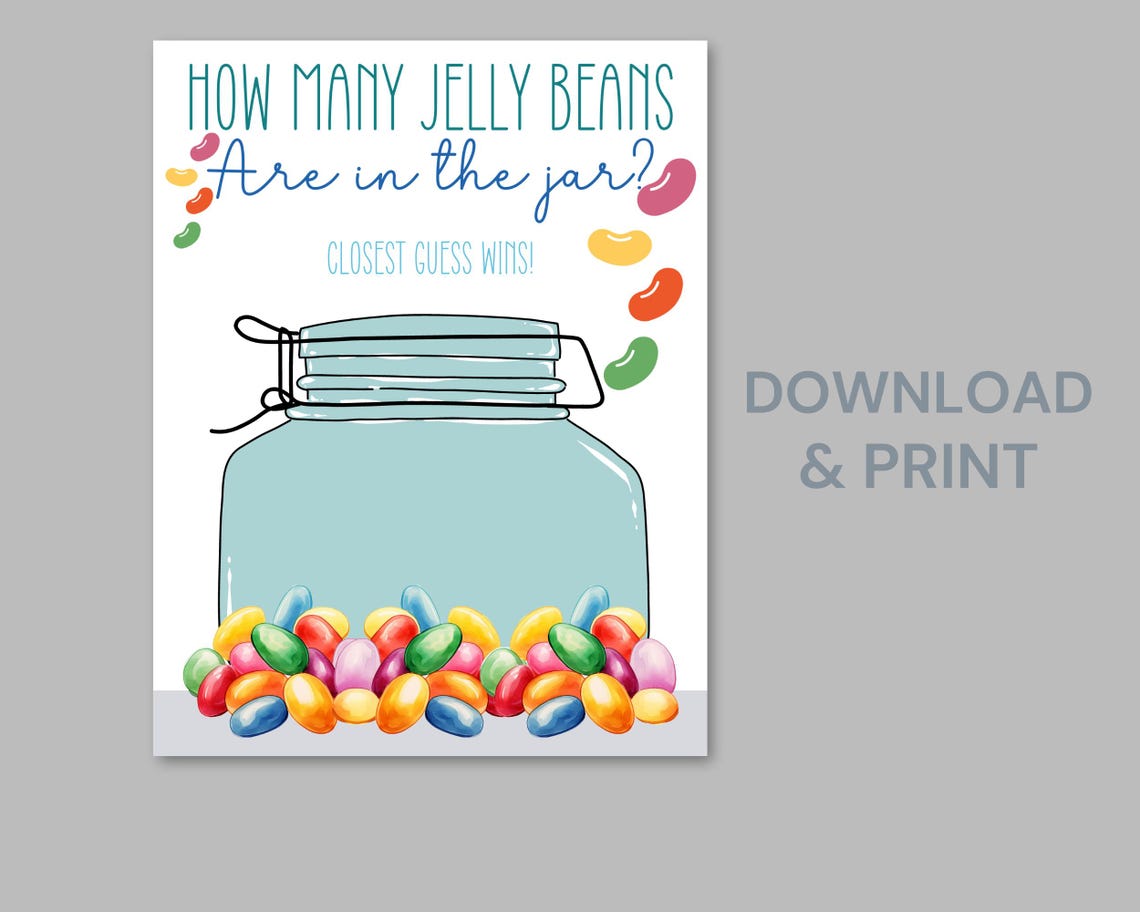 Guess How Many Jelly Beans, Guess How Many Jelly Beans Sign, Easter ...