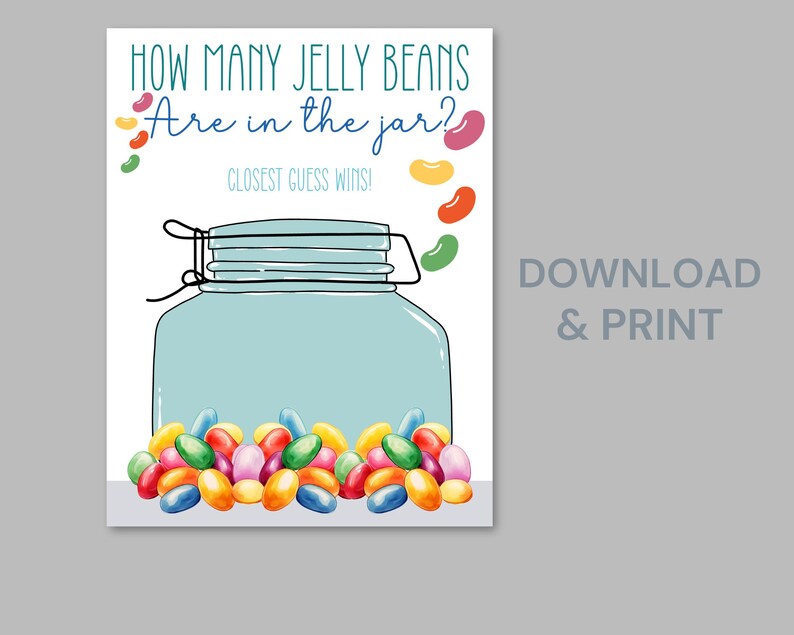 Guess How Many Jelly Beans, Guess How Many Jelly Beans Sign, Easter ...