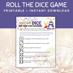 New Years Gift Exchange, Roll the Dice Gift Exchange, New Year's Eve ...