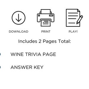 Wine Trivia Game, Wine Party Game, Icebreaker Game, Door Prize Trivia ...