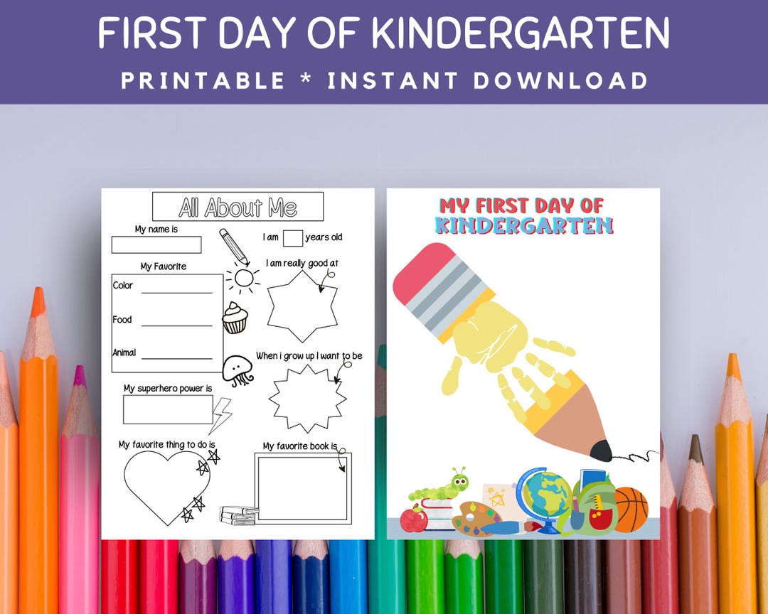 Kindergarten Handprint,first Day of School,printable All About Me,my ...