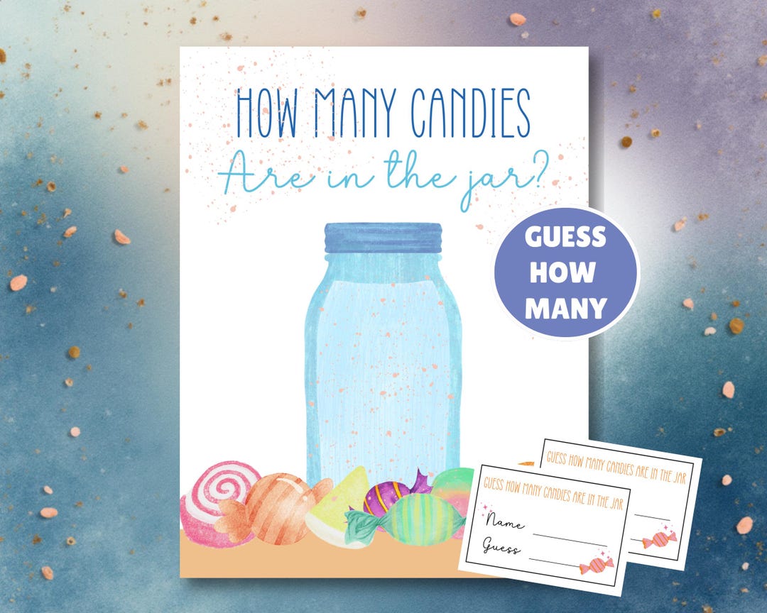 Guess How Many Candies in the Jar Printable, Door Prize Game, Baby and ...