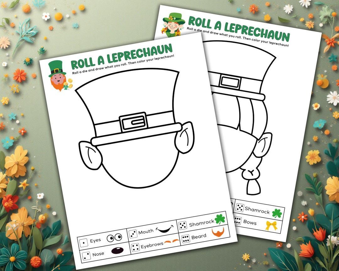 Roll A Leprechaun Dice Game, Printable St. Patrick's Day Game, March ...