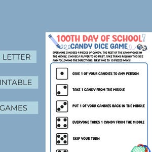 100th Day of School Activities, Classroom Dice Games for the 100th Day ...