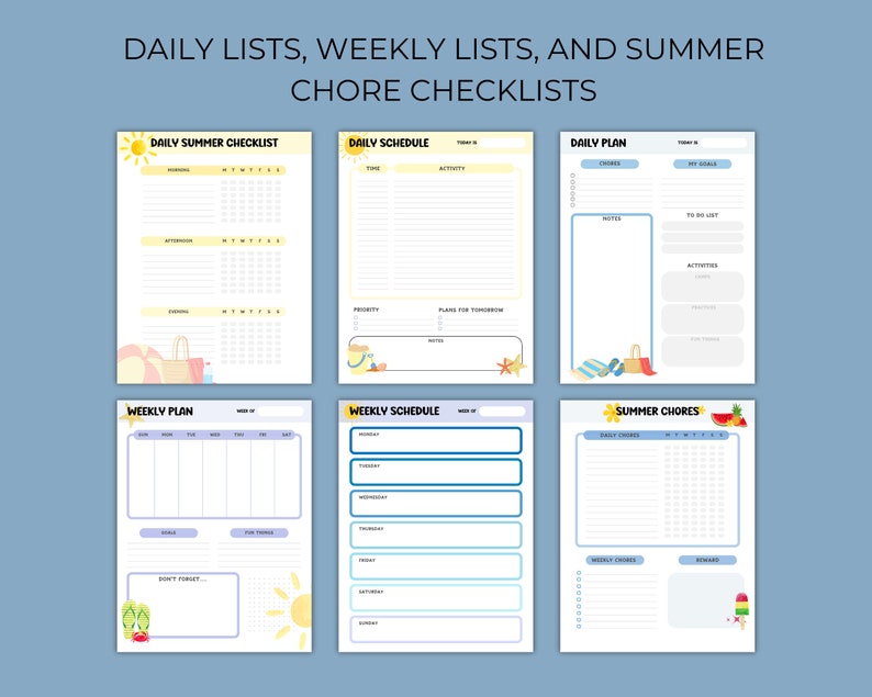 Summer Break Planner, Summer Activity Planner, Printable Summer ...