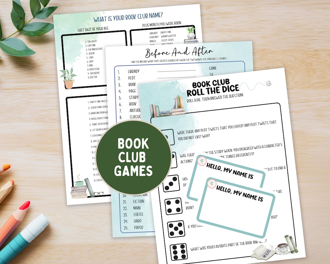 Book Club Ideas and Games, What is Your Book Name, Bookworm Icebreaker ...